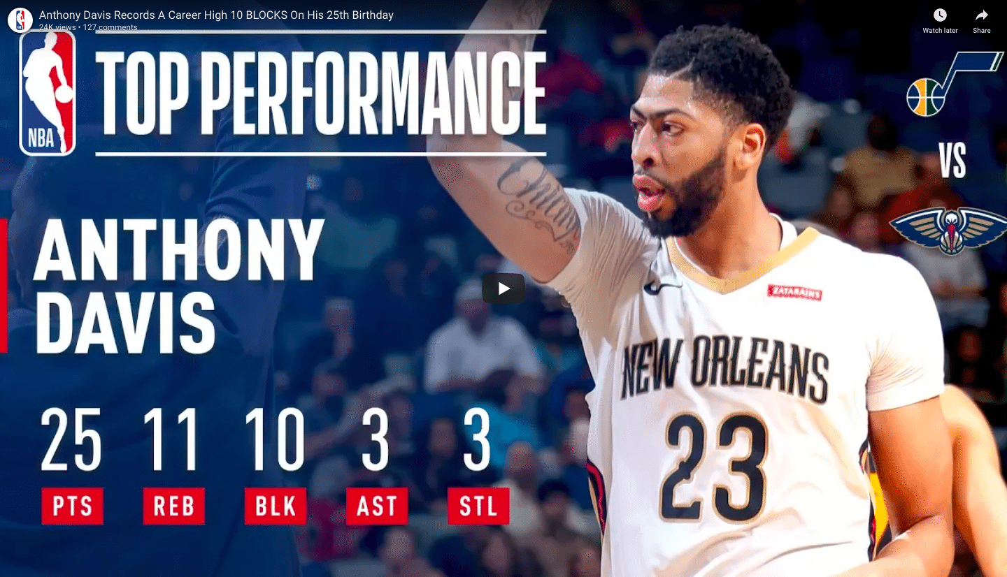 Anthony Davis Notches First Career Triple Double
